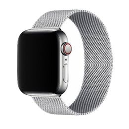 ENGELSINN Smartwatch-Armband für Apple Watch Metallarmband Edelstahl magnetisch Mesh Silber