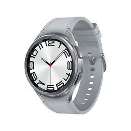 Samsung Galaxy Watch6 Classic LTE 47 mm Smartwatch Kunstleder, M/L, Silver