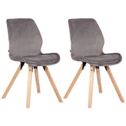 CLP Esszimmerstuhl 2er Set gepolstert Luna, moderner Polsterstuhl mit R&uuml;ckenlehne, stabil bis 136 kg, K&uuml;chenstuhl f&uuml;r Esszimmer und Wohnzimmer