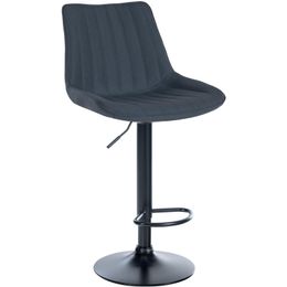CLP Barhocker Toni Stoff I H&ouml;henverstellbarer Barstuhl Mit Metallgestell I Thekenhocker Mit Integrierter Fu&szlig;st&uuml;tze