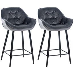 CLP 2er Set Barhocker Gibson - Tresenstuhl Mit Fu&szlig;st&uuml;tze - 2 x Tresenhocker Gepolstert