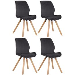 CLP Esszimmerstuhl 4er Set gepolstert Luna, moderner Polsterstuhl mit R&uuml;ckenlehne, stabil bis 136 kg, K&uuml;chenstuhl f&uuml;r Esszimmer und Wohnzimmer