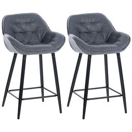 CLP 2er Set Barhocker Gibson - Tresenstuhl Mit Fu&szlig;st&uuml;tze - 2 x Tresenhocker Gepolstert