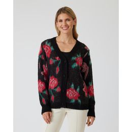 Alfredo Pauly Cardigan mit Rosen-Jacquard