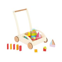 New Classic Toys - Lauflernwagen BABY WALKER mit Holzbausteinen