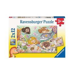 RAVENSBURGER VERLAG Puzzle KLEINE FEEN UND MEHRJUNGFRAUEN 2x12-teilig