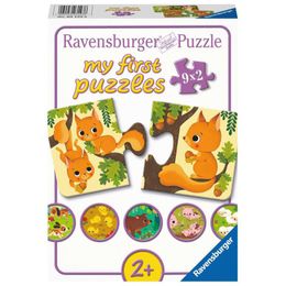 RAVENSBURGER VERLAG Puzzle TIERE UND IHRE KINDER 9x2-teilig