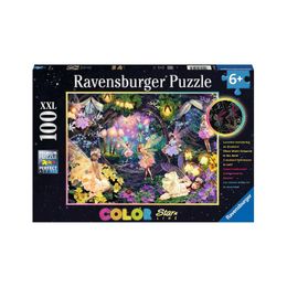 RAVENSBURGER VERLAG Puzzle XXL LEUCHTENDE WALDFEEN 100-teilig