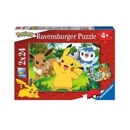 RAVENSBURGER VERLAG Puzzle PIKACHU UND SEINE FREUNDE 2x24-teilig