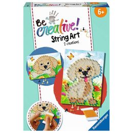 RAVENSBURGER VERLAG Bastel-Set BE CREATIVE! – STRING ART DOGS in bunt