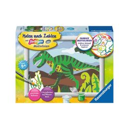 RAVENSBURGER VERLAG Mal-Set MALEN NACH ZAHLEN  HUNGRIGER DINOSAURIER in bunt