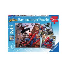 RAVENSBURGER VERLAG Puzzle SPIDER-MAN BESCHÜTZT DIE STADT 3x49-teilig