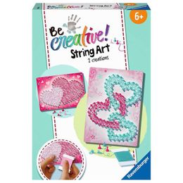 RAVENSBURGER VERLAG Bastel-Set BE CREATIVE! – STRING ART HEART in bunt