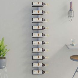 Prolenta Premium - Wand-Weinregal für 10 Flaschen Weiß Metall - Weiß