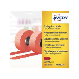 Avery Label on roll for 1 line up to 8 digits permanent red