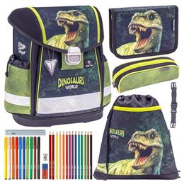 Belmil Schulranzen Belmil Schulranzen Set Classy Dinosaurier T-Rex 5-teilig