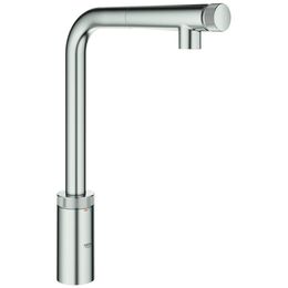 Grohe SPT-Batterie Minta Smart Control 31613 L-Ausl. azb. Spülbrause supersteel, 31613DC0 31613DC0