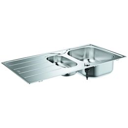 Grohe Edelstahlspüle K200 31564_1 mit 1,5 Becken Abtropffläche 965x500mm, 31564SD1 31564SD1