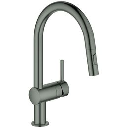 Grohe EH-Spültischbatterie Minta 32321 C-Auslauf Spülbrause hard graphite geb., 32321AL2 32321AL2