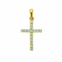 Adelia´s Adelia´s Kette ohne Anhänger 333 Gold Kreuz Anhänger mit Zirkonia, Schmuckset - Set mit Halskette, goldfarben