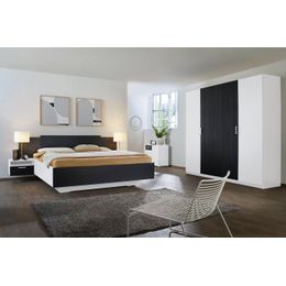 Rauch Schlafzimmer-Set Miro, Drehtürenschrank in 2 Breiten, Bett in 2 Größen und 2 Hängenachttische, weiß