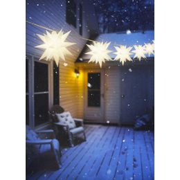 my home LED-Lichterkette Dion, Weihnachtsbeleuchtung mit Sternen, 10-flammig, mit Timer, Weihnachtsdeko für den geschützen Außenbereich, weiß