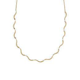 Collier Skagen "WAVE, SKJ1745791, SKJ1746710" Halsketten Gr. Edelstahl, Länge: 46 cm Breite: 4 mm, gelb (gelbgoldfarben> <gelbgoldfarben) Damen Colliers