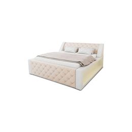 Sofa Dreams Boxspringbett Arezzo Bett Kunstleder Premium Komplettbett mit LED Beleuchtung