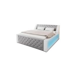 Sofa Dreams Boxspringbett Arezzo Bett Kunstleder Premium Komplettbett mit LED Beleuchtung