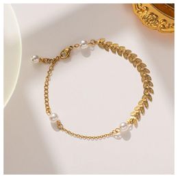 ENGELSINN Goldarmband ENGELSINN Armreif Armband Armreif Kettenarmband Gold mit Perlen (1-tlg)
