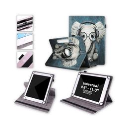 Wigento Tablet-Hülle Für Apple iPad Air 2022 / 2020 4 / 5 Gen 360 Grad Rotation Universell Motiv 1 Tablet Tasche Kunst Leder Hülle Etuis