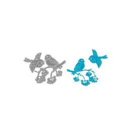 Stanzenshop.de Motivschablone Stanzschablone Zwei Vögel mit einem Ast