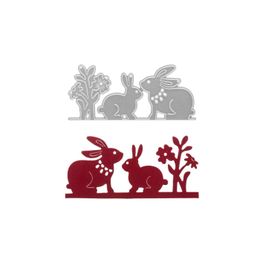 Stanzenshop.de Motivschablone Stanzschablone: Zwei Hasen und eine Blume