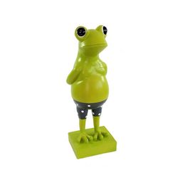 colourliving Tierfigur Frosch Dekofigur lustiger Badefrosch 44 cm grün Gartenfigur Frosch