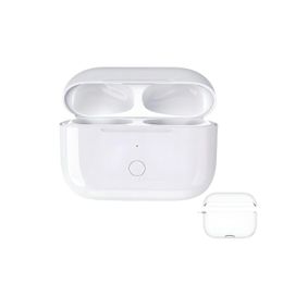 Cyoo Ladecase Kabelloses Ersatz Case Apple AirPods Pro Hülle Transparent Induktions-Ladegerät (Ladetasche für Kopfhörer Bluetooth Airpods Pro mit Transparente Schutzhülle Set