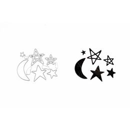 Stanzenshop.de Motivschablone Stanzschablone: Fünf Sterne und ein Mond