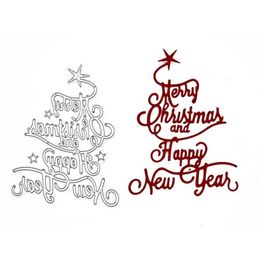 Stanzenshop.de Motivschablone Stanzschablone Schriftzug Merry Christmas and Happy New Year