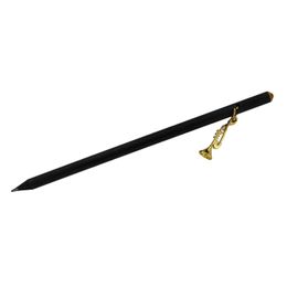 mugesh Bleistift Bleistift schwarz mit goldenem Charm-Anhänger Trompete