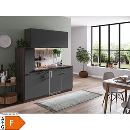 respekta K&uuml;chenzeile KB180EYG 180 cm Grau-Eiche York Nachbildung