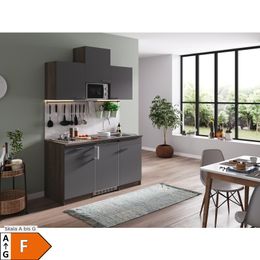 respekta K&uuml;chenzeile KB150EYGMI 150 cm Grau-Eiche York Nachbildung