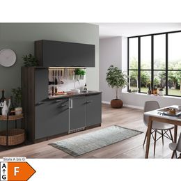respekta K&uuml;chenzeile KB180EYGC 180 cm Grau-Eiche York Nachbildung
