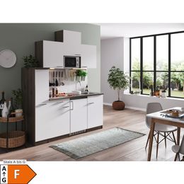 respekta K&uuml;chenzeile KB180EYWMIC 180 cm Wei&szlig;-Eiche York Nachbildung