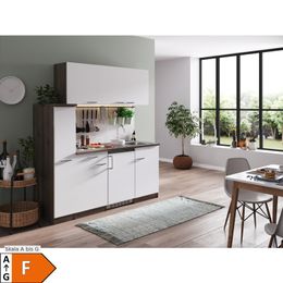 respekta K&uuml;chenzeile KB180EYW 180 cm Wei&szlig;-Eiche York Nachbildung