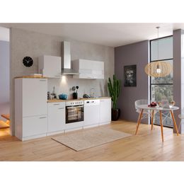 respekta K&uuml;chenzeile KB280WWC 280 cm Wei&szlig; mit Glaskeramik