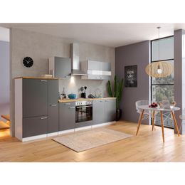 respekta K&uuml;chenzeile KB300WG 300 cm Wei&szlig; - Grau