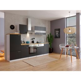 respekta K&uuml;chenzeile KB280WS 280 cm Wei&szlig; - Schwarz