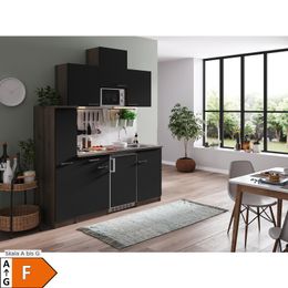 respekta K&uuml;chenzeile KB180EYSMI 180 cm Schwarz-Eiche York Nachbildung
