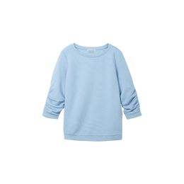 Tom Tailor Denim Damen Strukturiertes Sweatshirt, blau, Uni, Gr. M