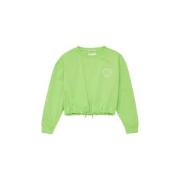 Tom Tailor Mädchen Cropped Sweatshirt mit Print, grün, Melange Optik, Gr. 128