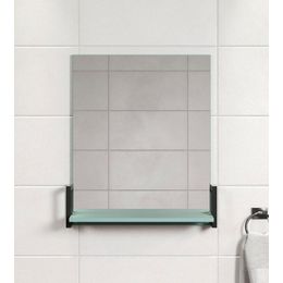 Welltime Badspiegel Malcesine (1-St), eckiger Badspiegel mit Ablage, Breite 64 cm, grau blau, blau